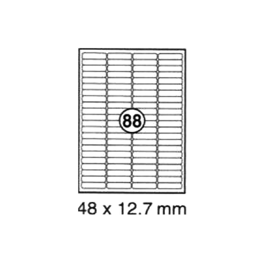 xel-lent 88 labels/sheet, rounded corners, 48 x 12.7 mm, 100sheets/pack