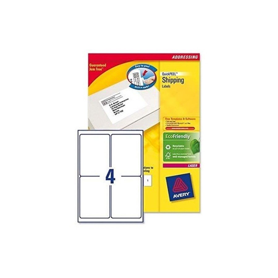 Avery L7169 Shipping Labels 99.1X139MM 100Sheets/Pack
